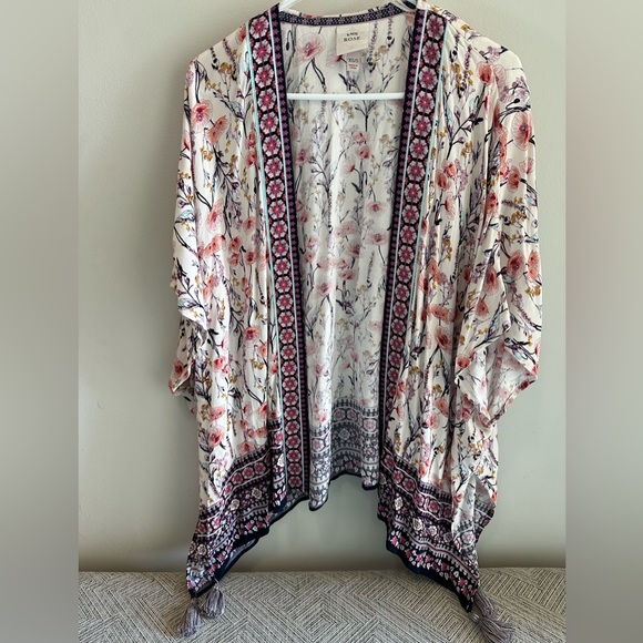 Knox Rose | Accessories | Knox Rose Open Front Pink Floral Tassel ...